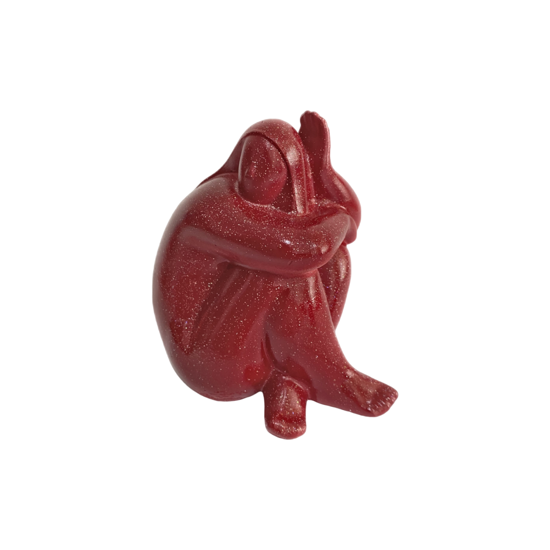 Obiect decorativ, Lax&Home, Co, Ipsos, Rosu Glitter, inaltime 10 cm ...