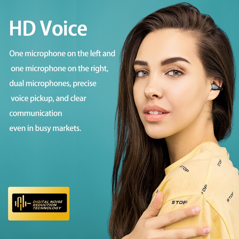 Casti wireless bluetooth 5.3, audio, clips pentru ureche, autonomie 30h ...