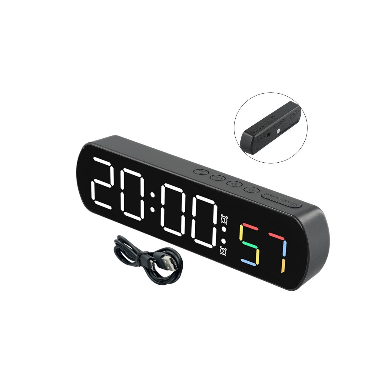 Ceas de noptiera, Afisaj multifunctional pentru temperatura, 4 culori ...