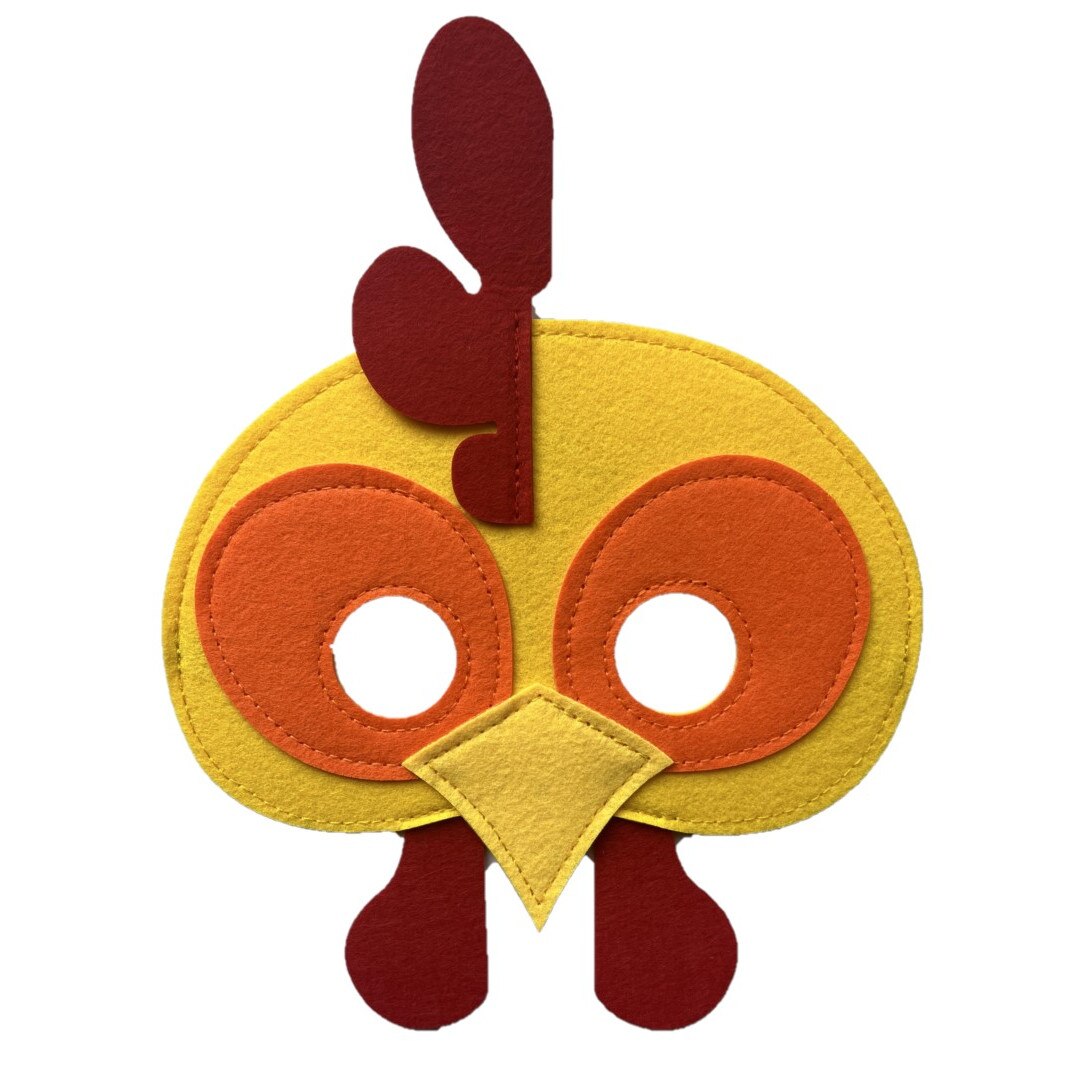 Masca pentru copii Cocos cu creasta, marime universala, galben - eMAG.ro