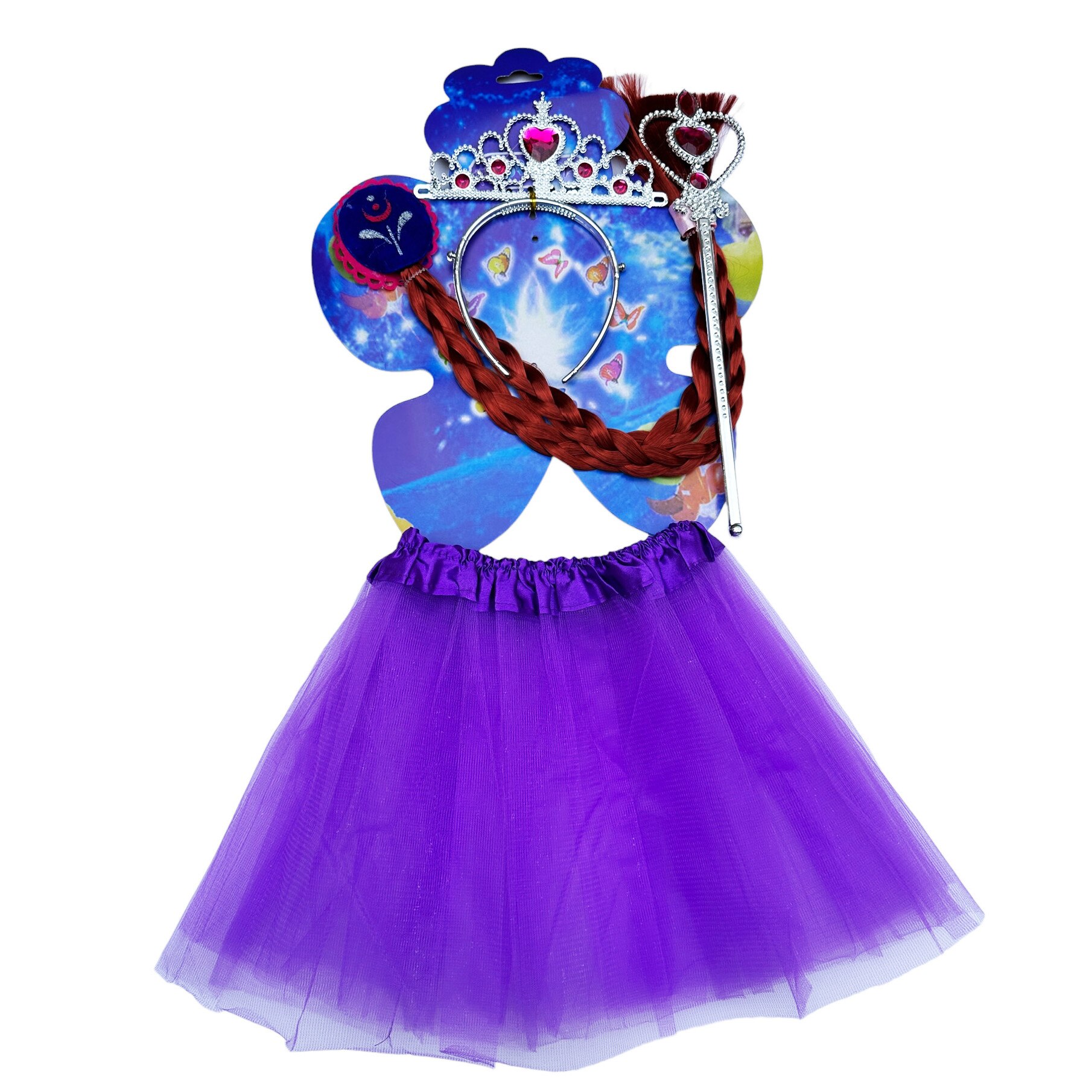 Set Costum pentru Fetite ANA, cu Fustita, Coronita, Bagheta si Codita ...