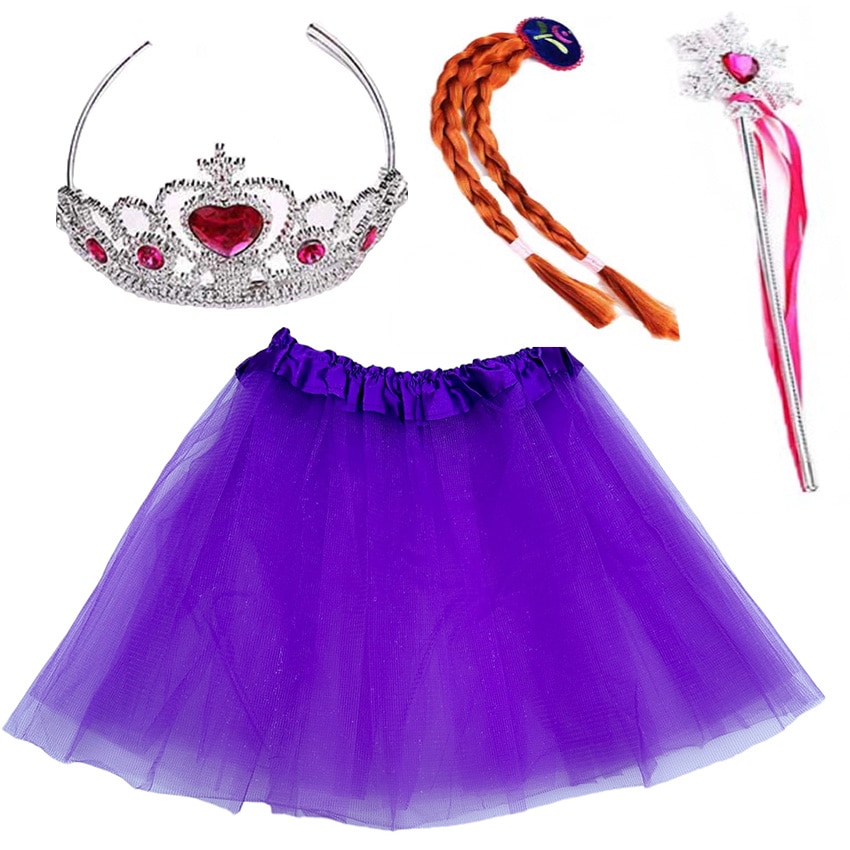 Set Costum pentru Fetite ANA, cu Fustita, Coronita, Bagheta si Codita ...