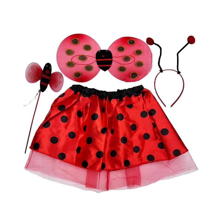 Set Costum Albinuta pentru Fetite, cu Fustita, Aripioare, Coronita si ...