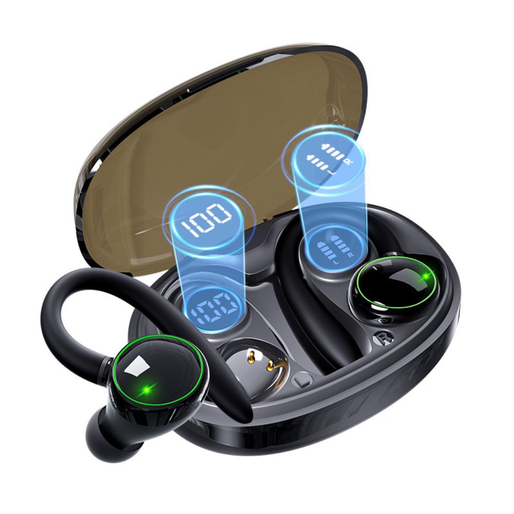 Casti wireless sport, audio, control tactil, led, stereo, fara fir ...