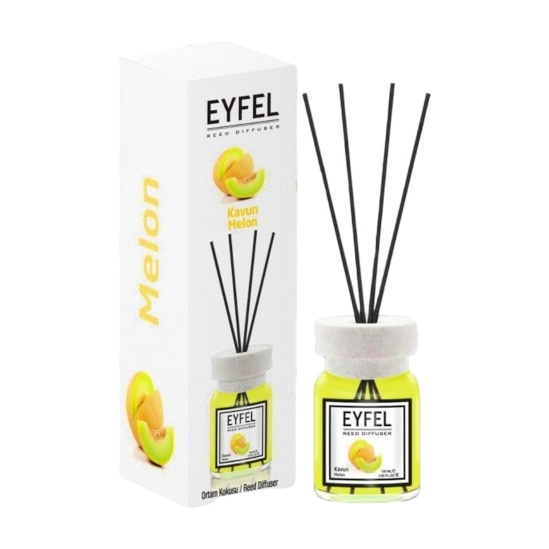 Стаен ароматизатор с пръчици Eyfel, Аромат на пъпеш, 120 мл - eMAG.bg