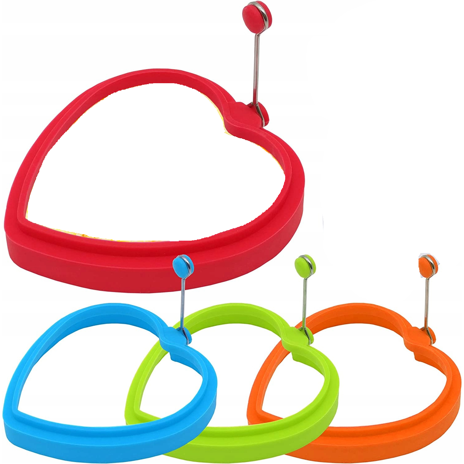 Set 4 matrite, Forma inima, Silicon, Multicolor - eMAG.ro