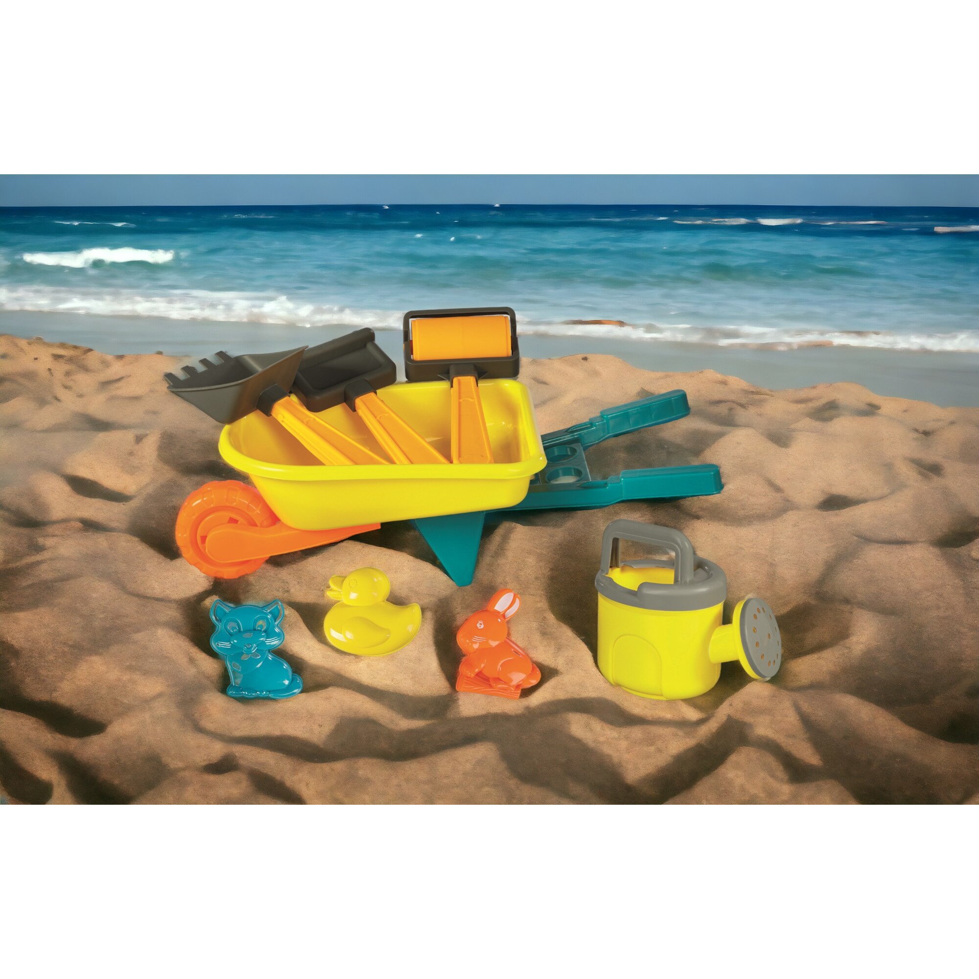 Jucarie exterior copii, pentru plaja si nisip, Roaba cu stropitoare ...