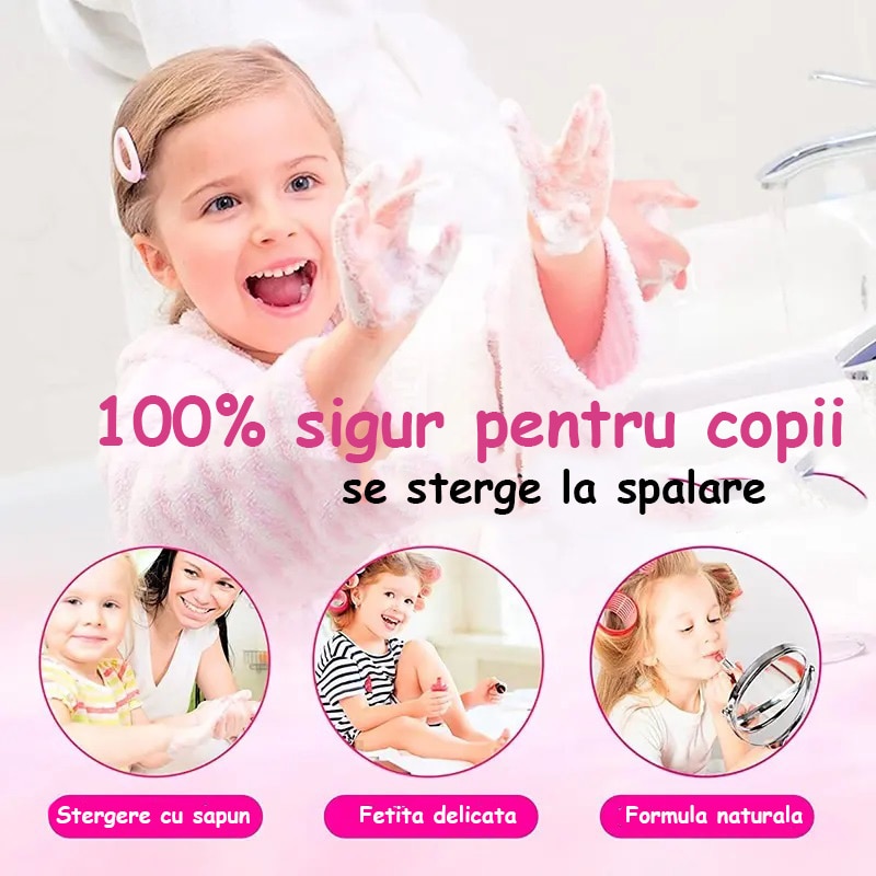 Trusa de machiaj copii WePro Store, 47 elemente pentru Make-Up, geanta ...