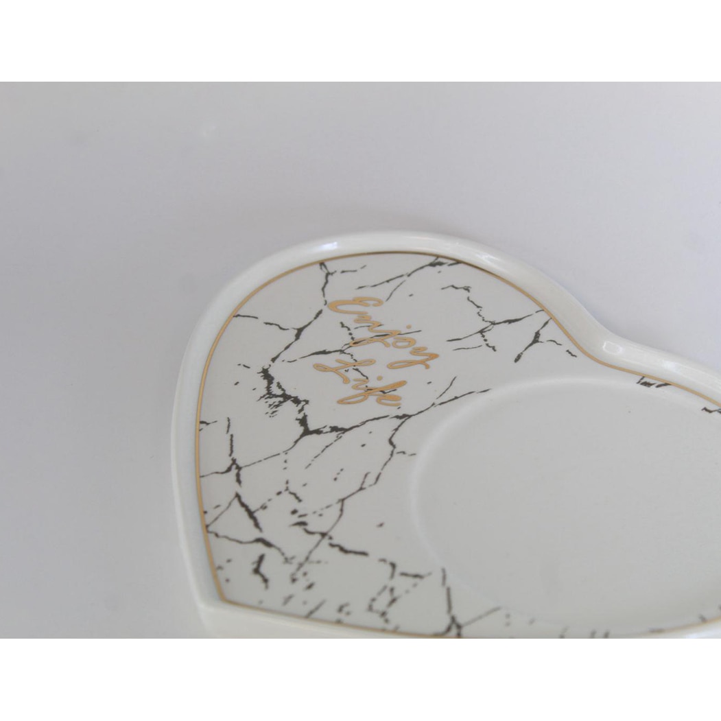 Set 6 cesti cu 6 farfurioare, design marmura alba, Malooki Luxury ...