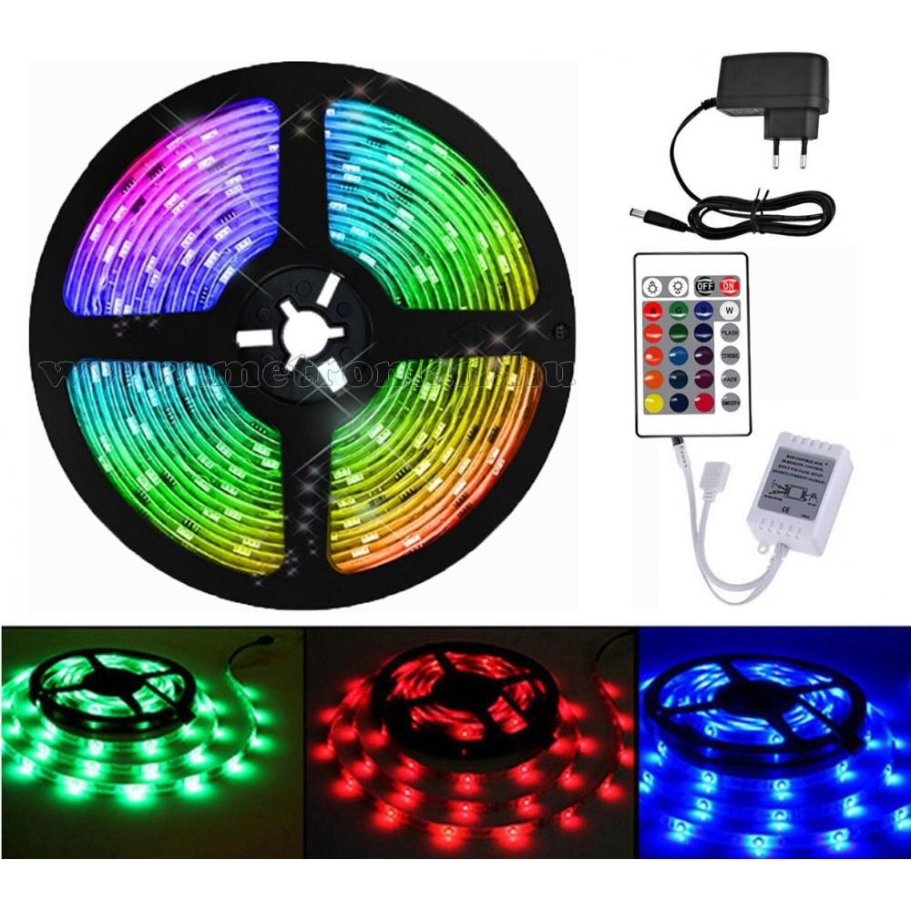 Banda led RGB + telecomanda, 5 metri, IP65 - eMAG.ro