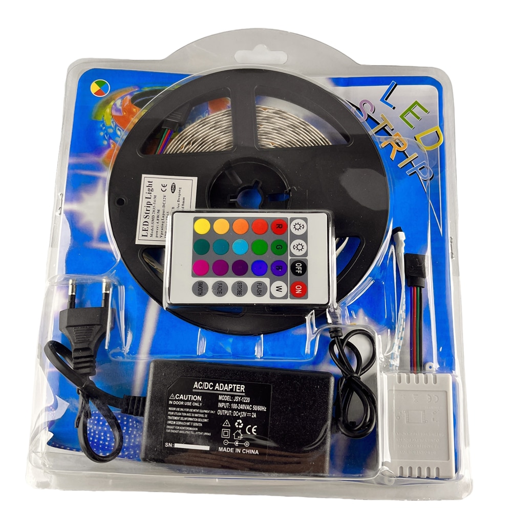 Banda led RGB + telecomanda, 5 metri, IP65, 2A - eMAG.ro