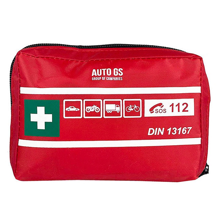 Trusa de prim ajutor auto, Auto GS, Textil, Rosu - eMAG.ro