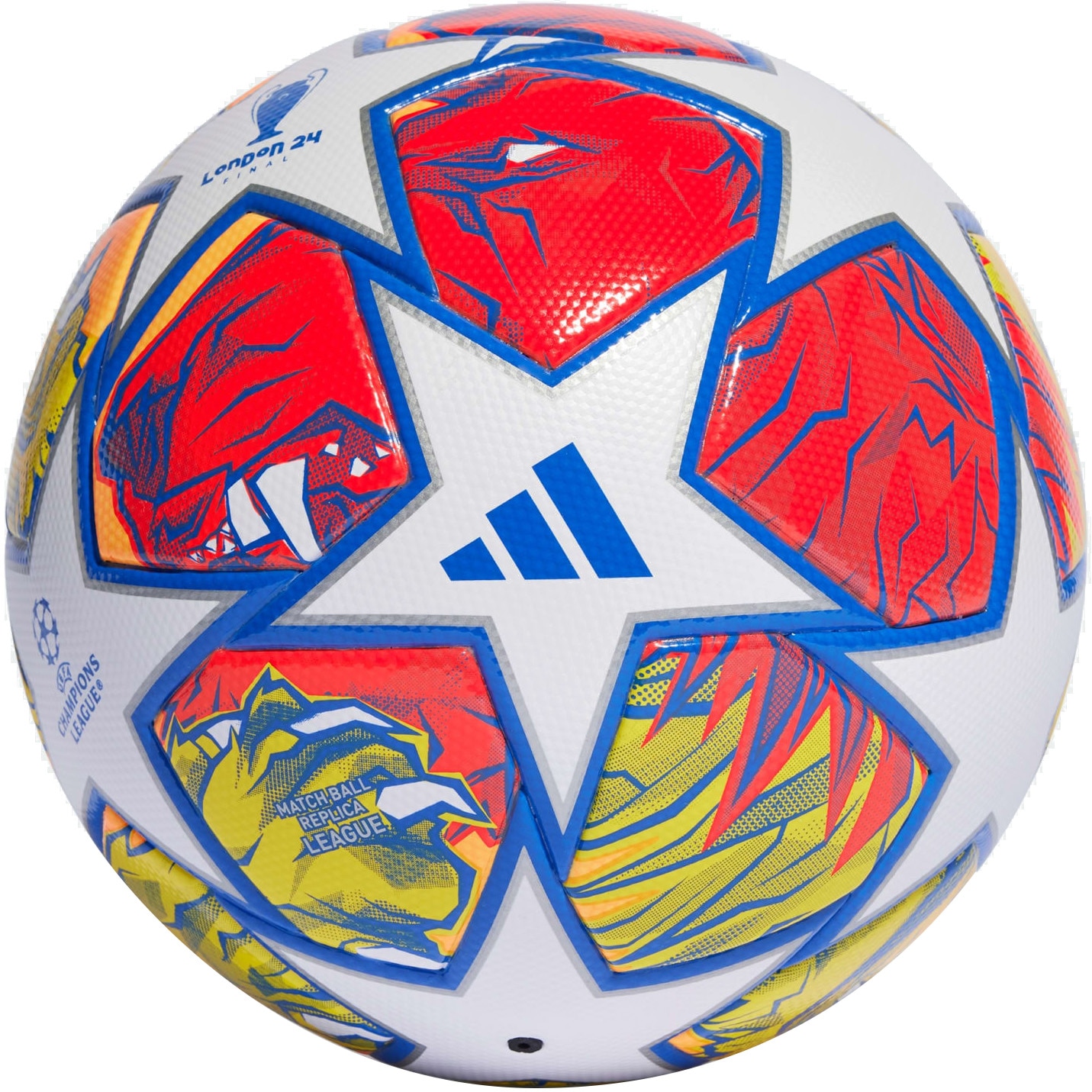 Minge fotbal Adidas UCL League, marime 4, alb/albastru/rosu - eMAG.ro
