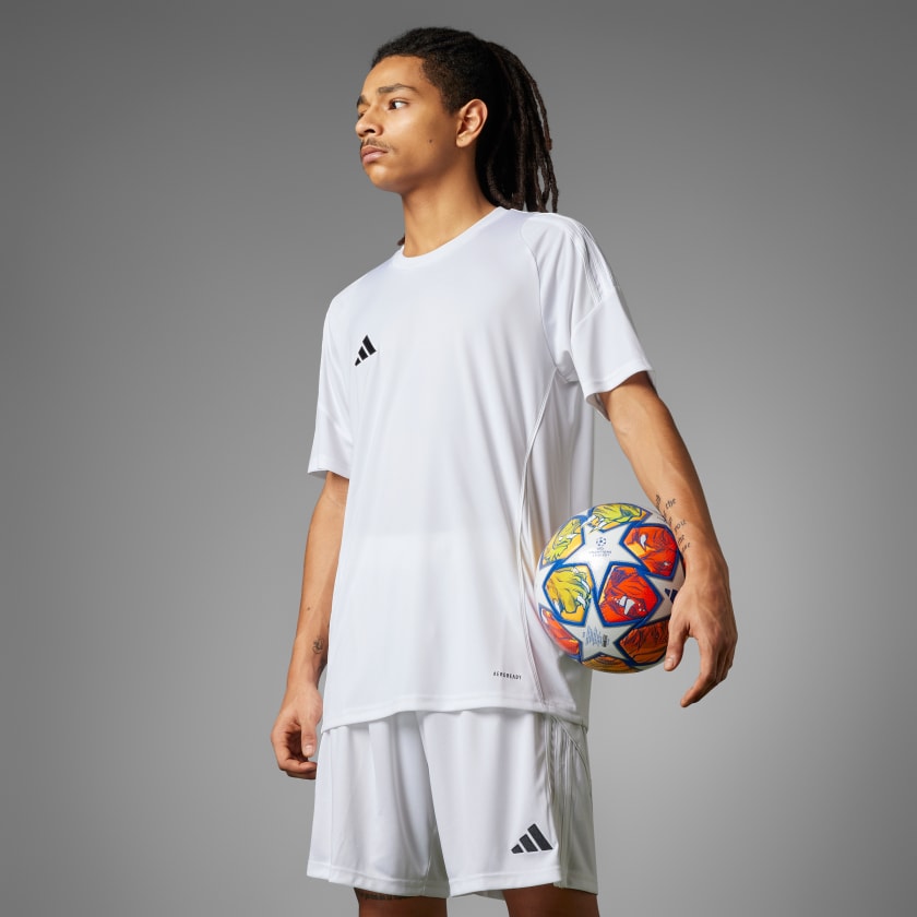 Minge oficiala fotbal Adidas UCL Pro, marime 5, alb/albastru/portocaliu ...