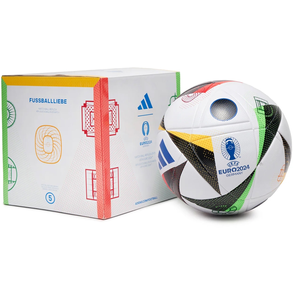 Minge fotbal Adidas EURO24 League Box, marime 5, alb/negru - eMAG.ro