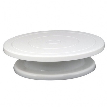 Suport rotativ pentru tort Sunmostar, plastic alimentar, alb, design ...