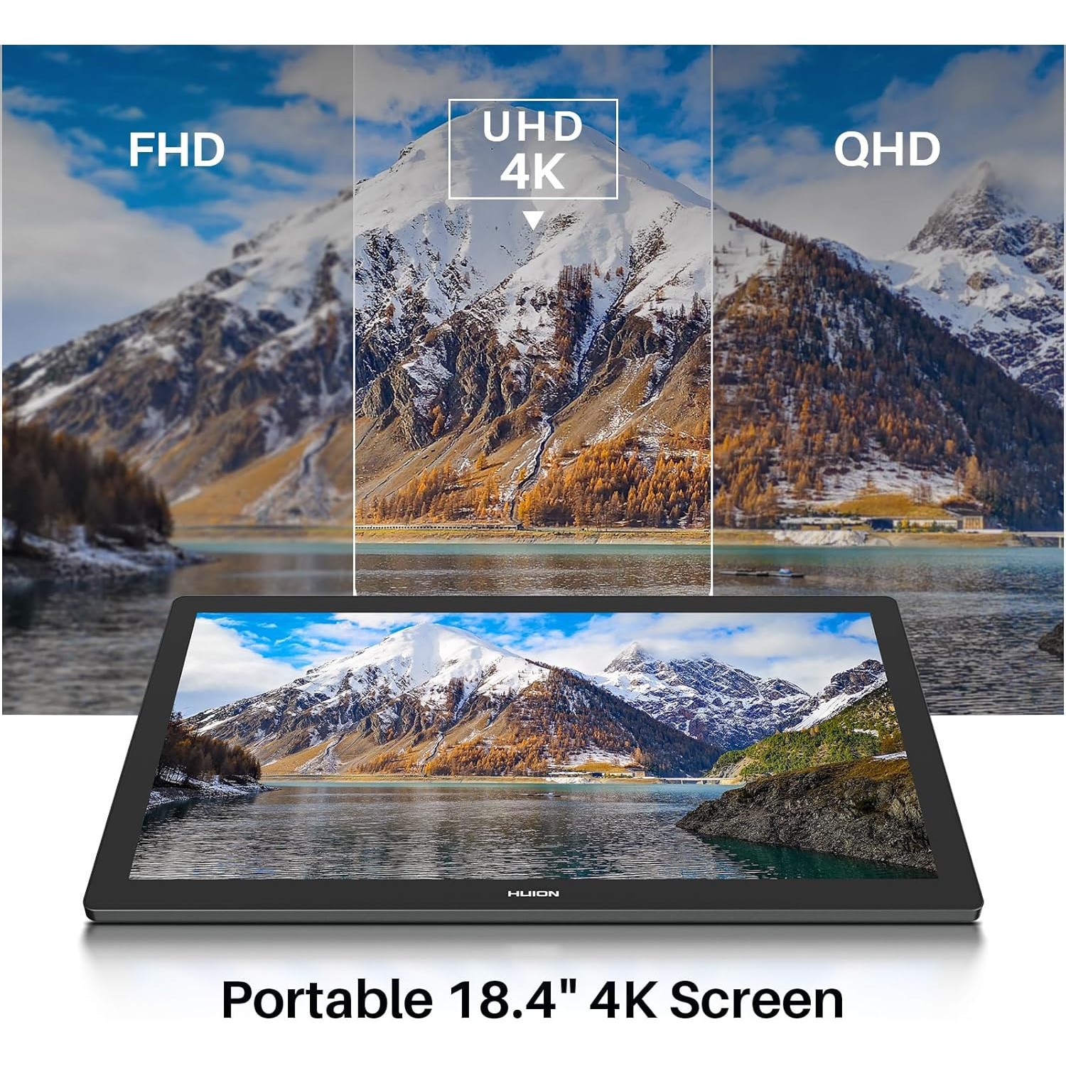 Tableta Grafica HUION KAMVAS Pro 19 4K UHD cu ecran tactil, 96% Adobe ...