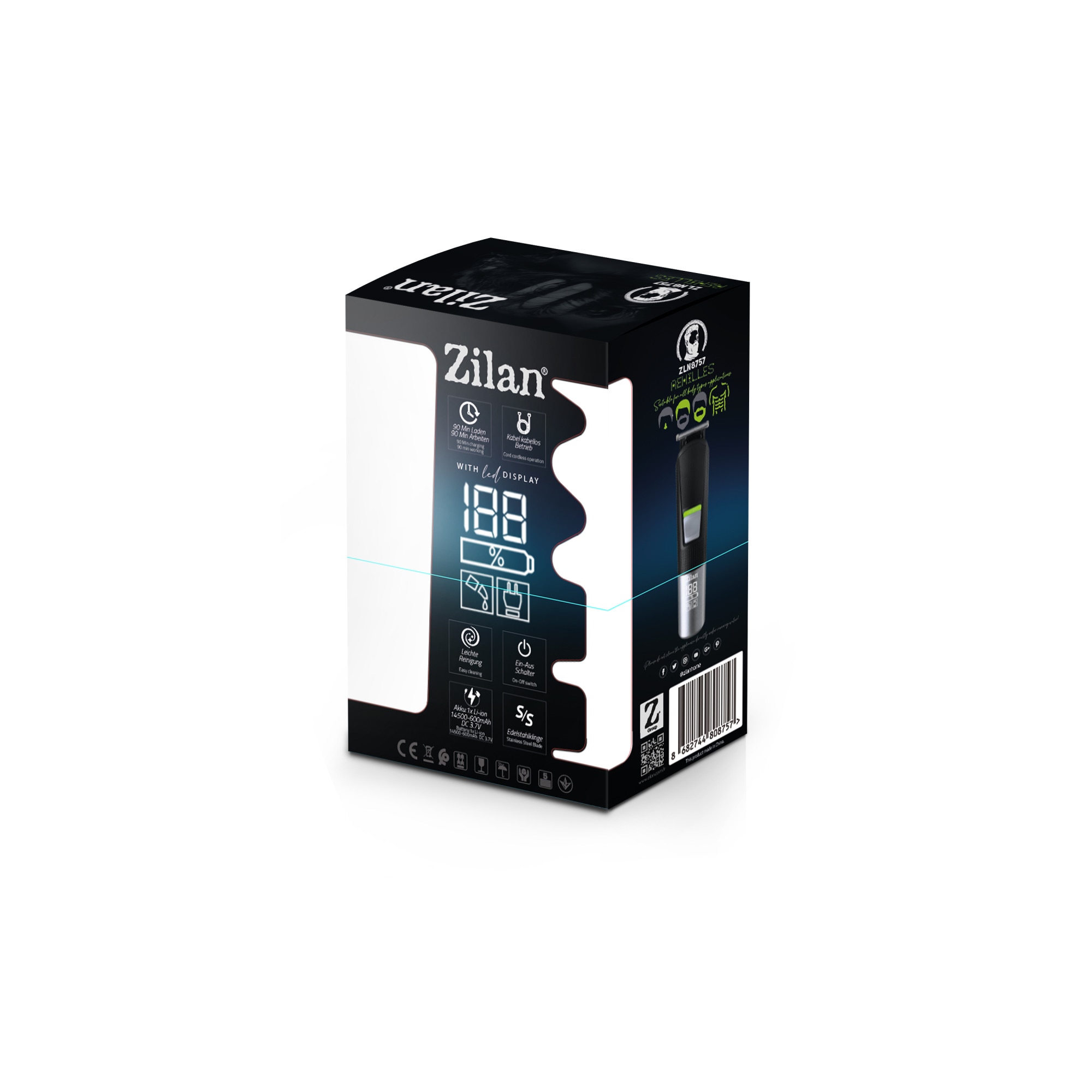 Masina de tuns Zilan ZLN 8757 universala 11 in 1, pentru par, barba, par corporal si par nazal ...