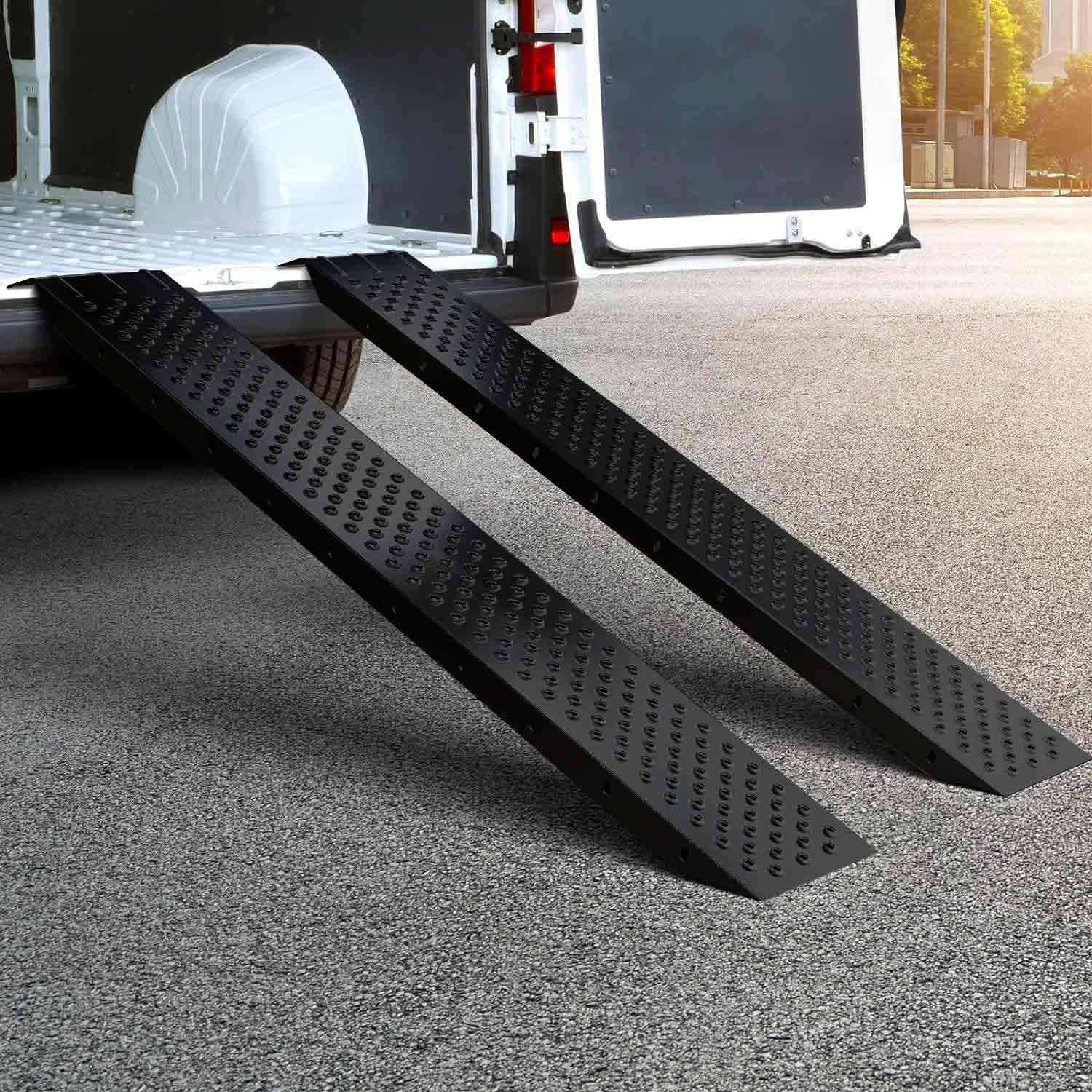 Set 2 rampe auto de incarcare, Boudech, Otel, 600 Kg, Negru - eMAG.ro