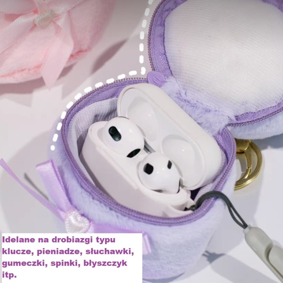 Breloc de plus, geanta mini, Kuromi, violet, 11 cm, poliester - eMAG.ro
