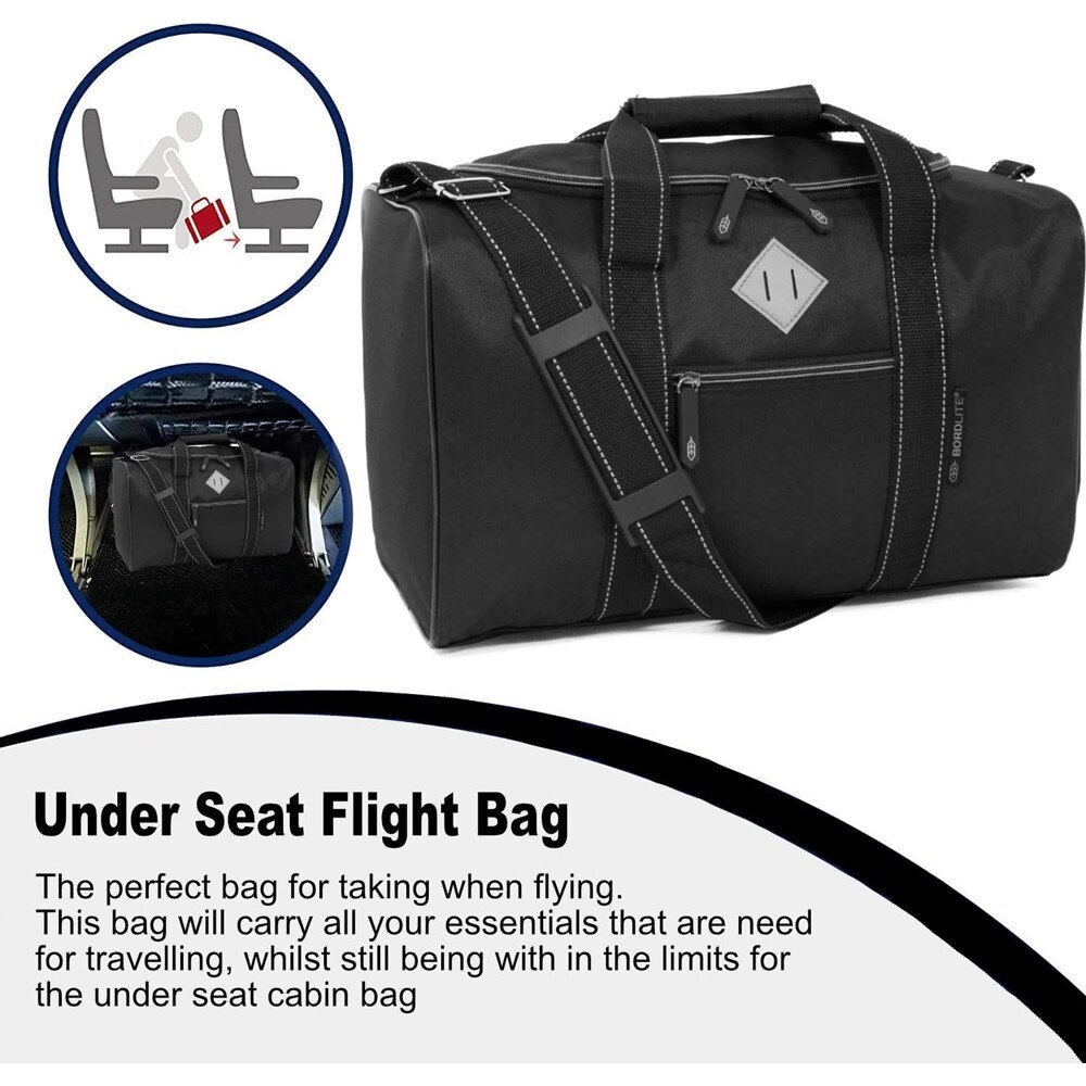 Geanta de calatorie, 40 x 20 x 25 cm, negru cu gri, Borderline, JBTB65 ...