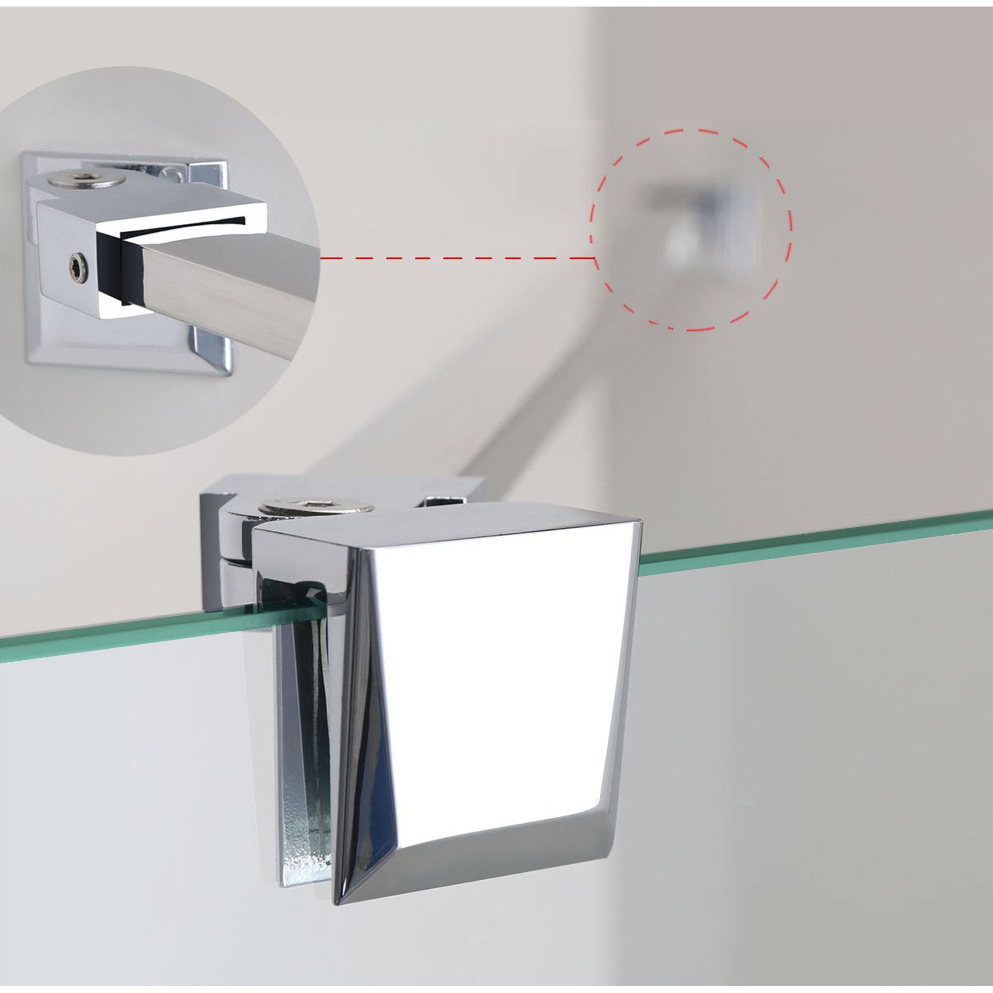 Paravan cada Ravana ® Fix Inox, feronerie full inox, sticla clara ...
