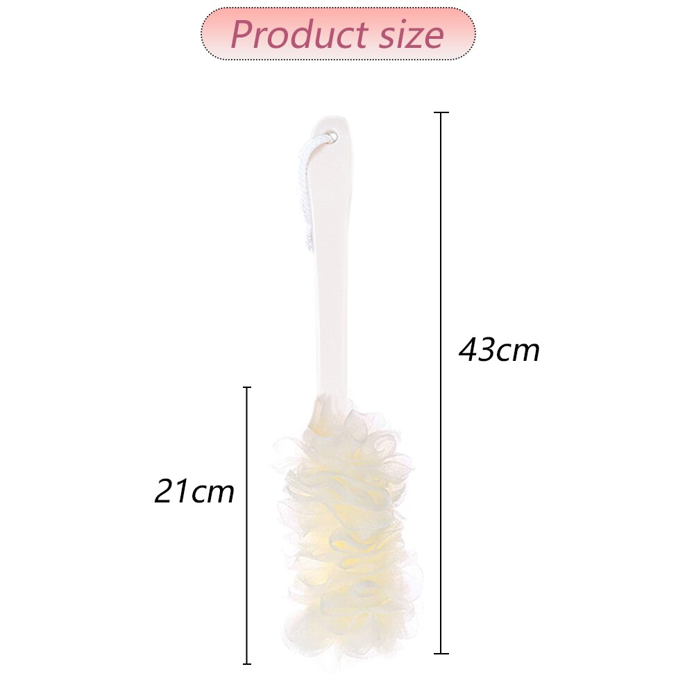 Set 2 bucati burete de baie exfoliant cu maner lung, Alb, 43 cm - eMAG.ro