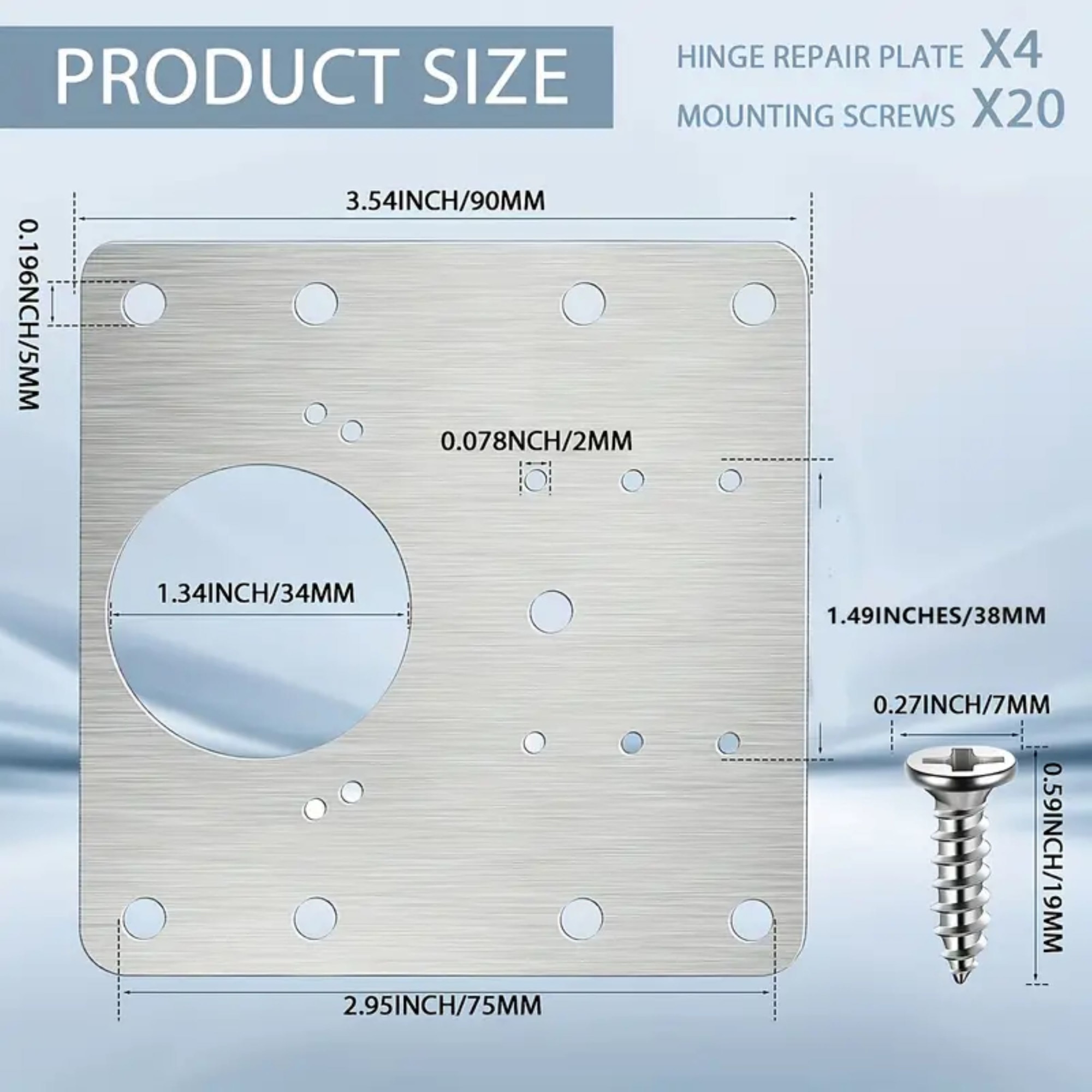 Kit placa reparatie balama mobila, otel, Ø35 mm, set 8 buc - eMAG.ro