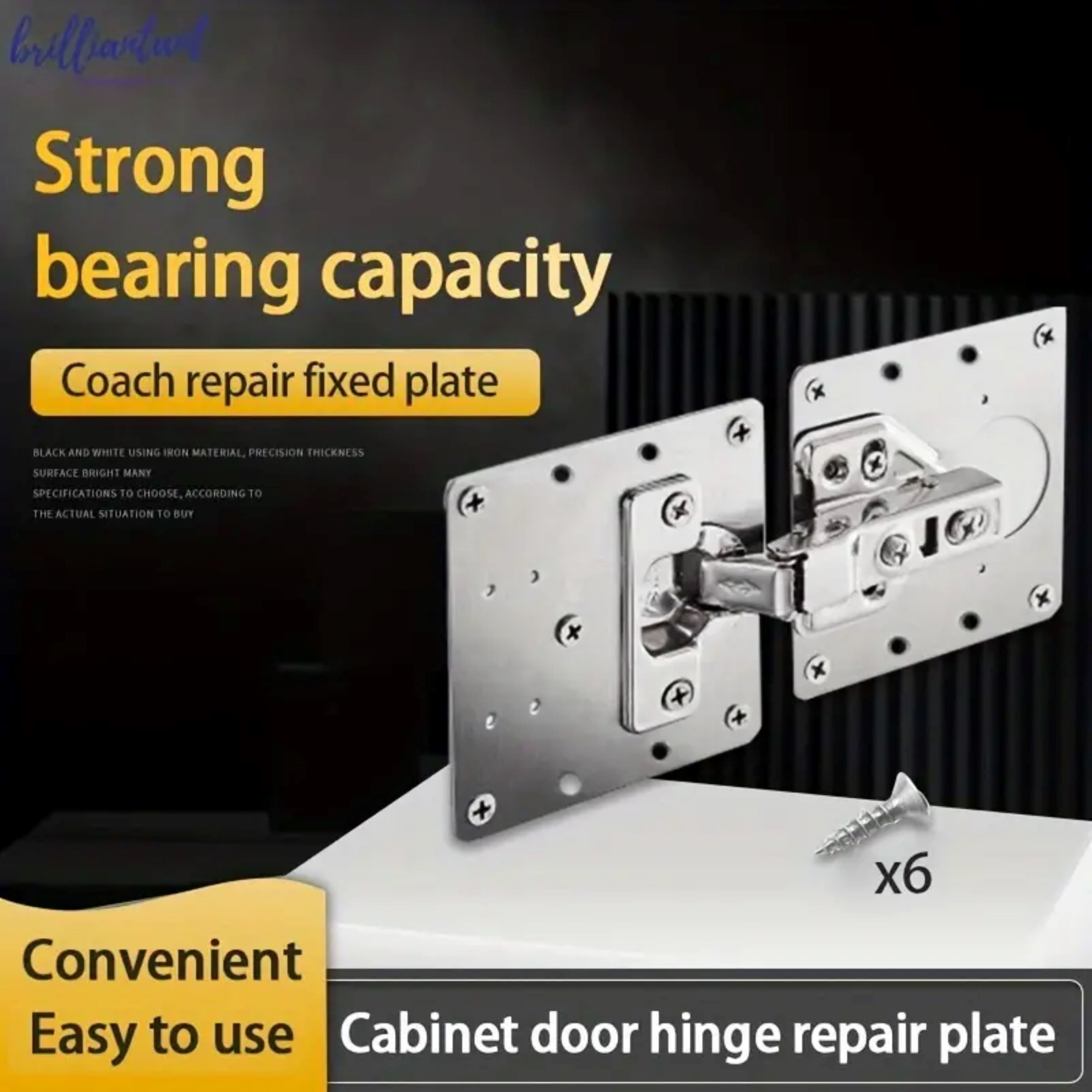 Kit placa reparatie balama mobila, otel, Ø35 mm, set 8 buc - eMAG.ro