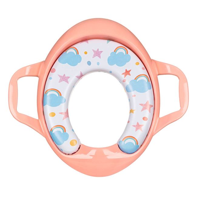 Reductor Wc roz curcubeu pentru fetite, 41x37cm - eMAG.ro