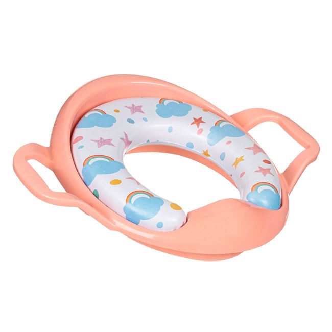 Reductor Wc roz curcubeu pentru fetite, 41x37cm - eMAG.ro