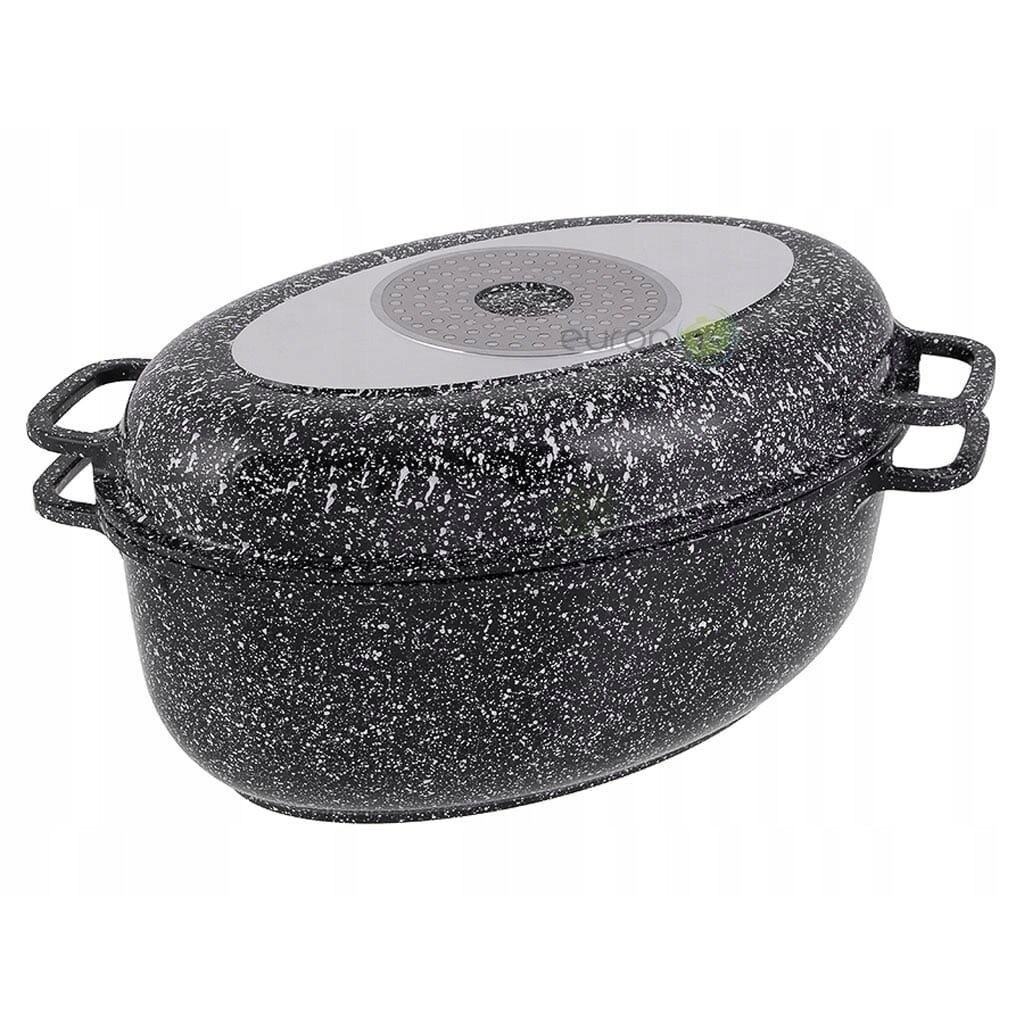 Oala Klausberg + tigaie grill, 8 L, Negru - eMAG.ro