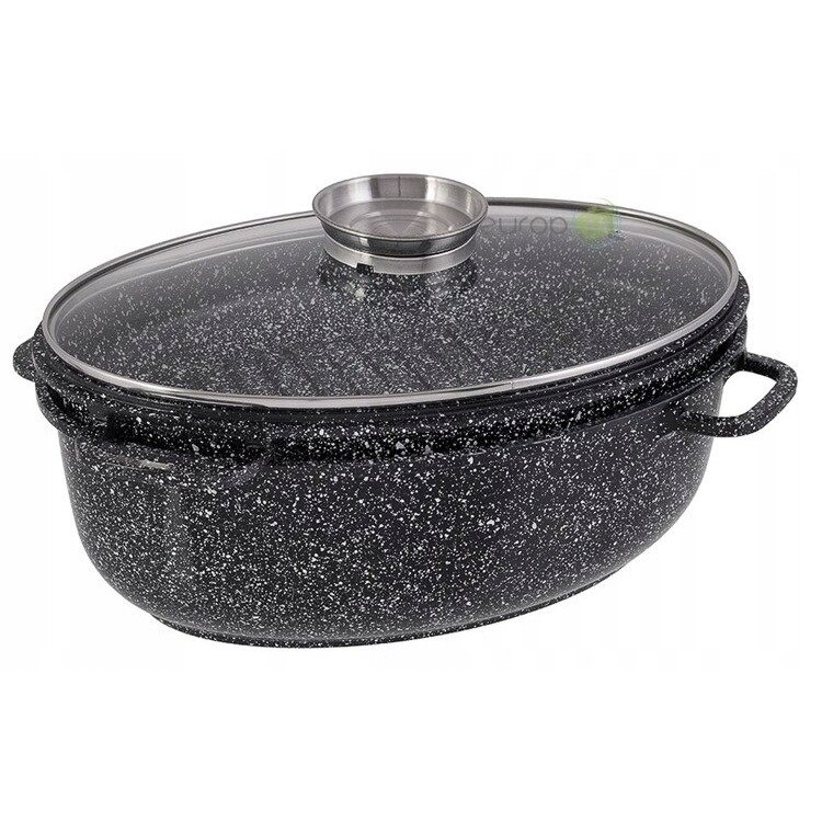 Oala Klausberg + tigaie grill, 8 L, Negru - eMAG.ro