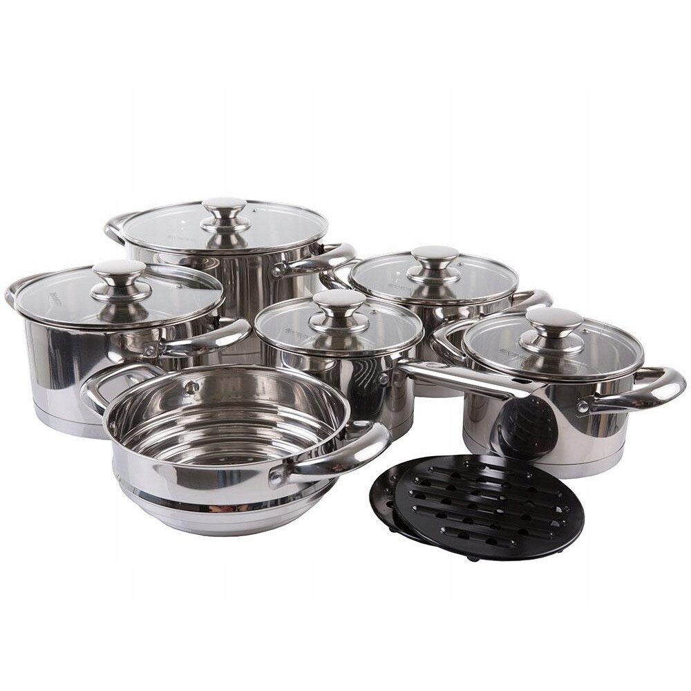 Set de vase Ambition Urban, Inox, 13 elemente, Argintiu - eMAG.ro