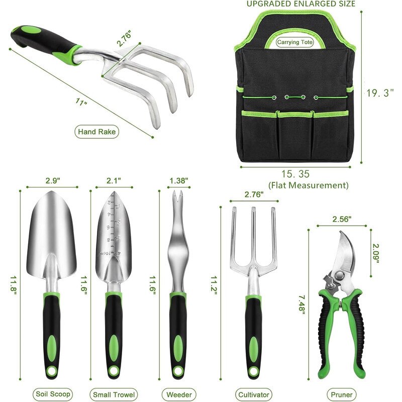Set 8 scule de gradina, Cauciuc/Inox, Multicolor - eMAG.ro