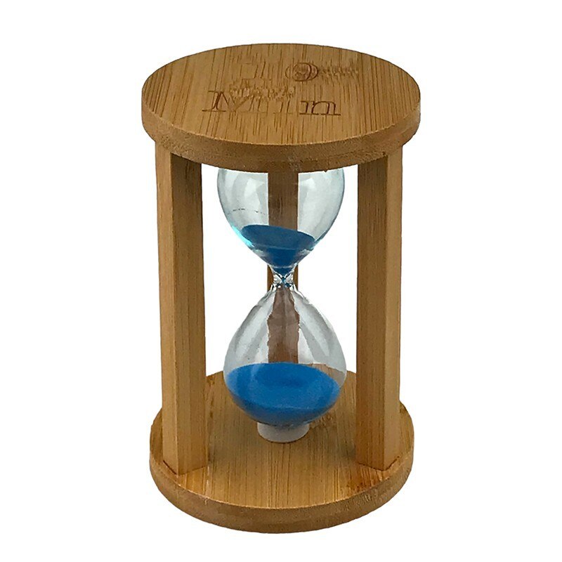 Clepsidra din lemn cu scris 10 minute, 9x14 cm, maro-albastru - eMAG.ro