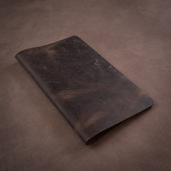 Nota de plata, 10.9 x 18 cm, Leather Vintage, piele naturala, maro ...