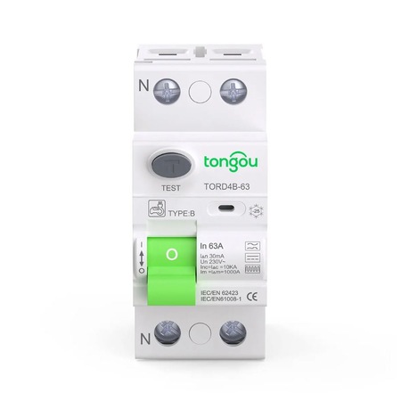 Intrerupator de curent rezidual sensibil AC/DC, 2 poli, 10kA 16A, 30mA ...