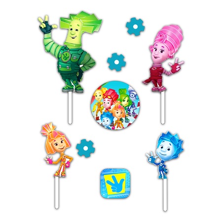 Set 9 figurine tort Fixiki, Bloom Atelier, Placaj MDF - eMAG.ro