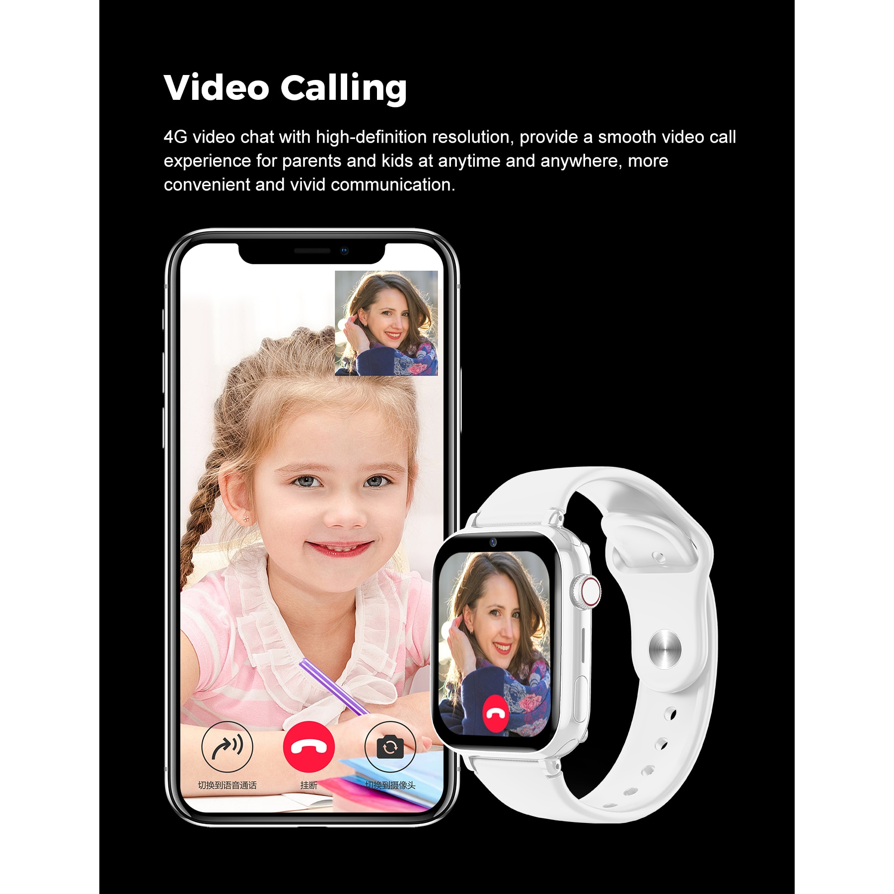 Ceas smartwatch copii GPS 4G, Merkie® LT38, cu localizare GPS, buton ...