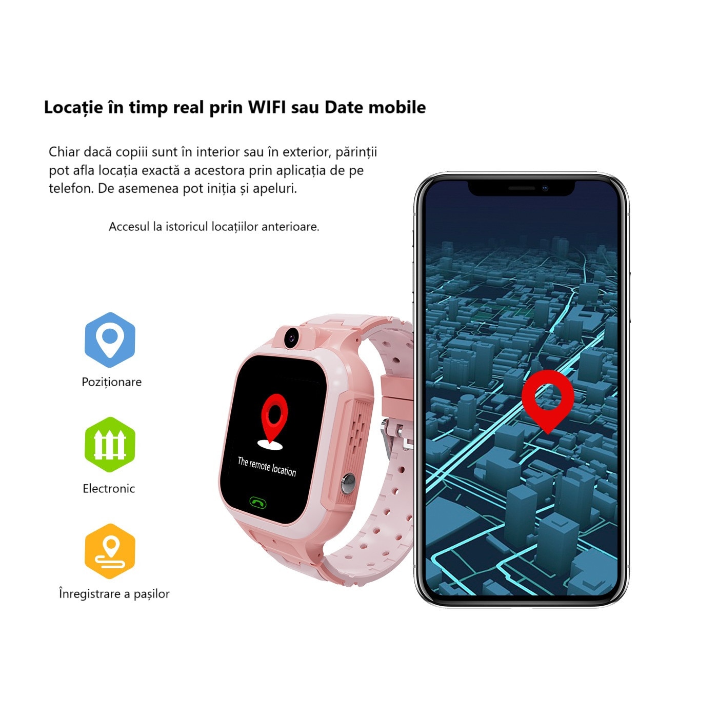 Smartwatch pentru copii, 4G, LTE, control parental, GPS, Apel video ...