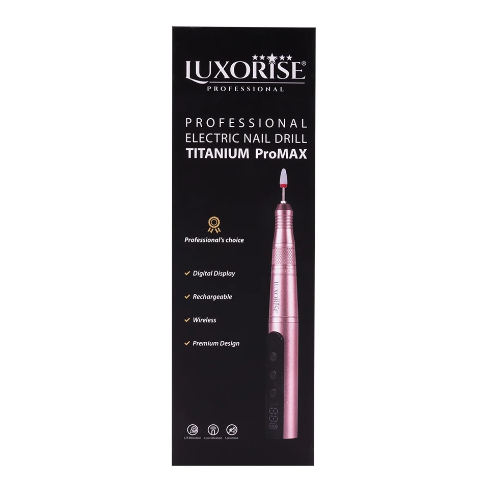 Преносима пила за нокти с цифров дисплей Titanium ProMAX - LUXORISE, Розов - eMAG.bg