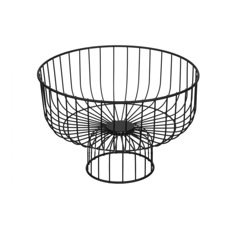 Cos metalic pentru fructe, cu picior, negru, 28x19.5 cm - eMAG.ro