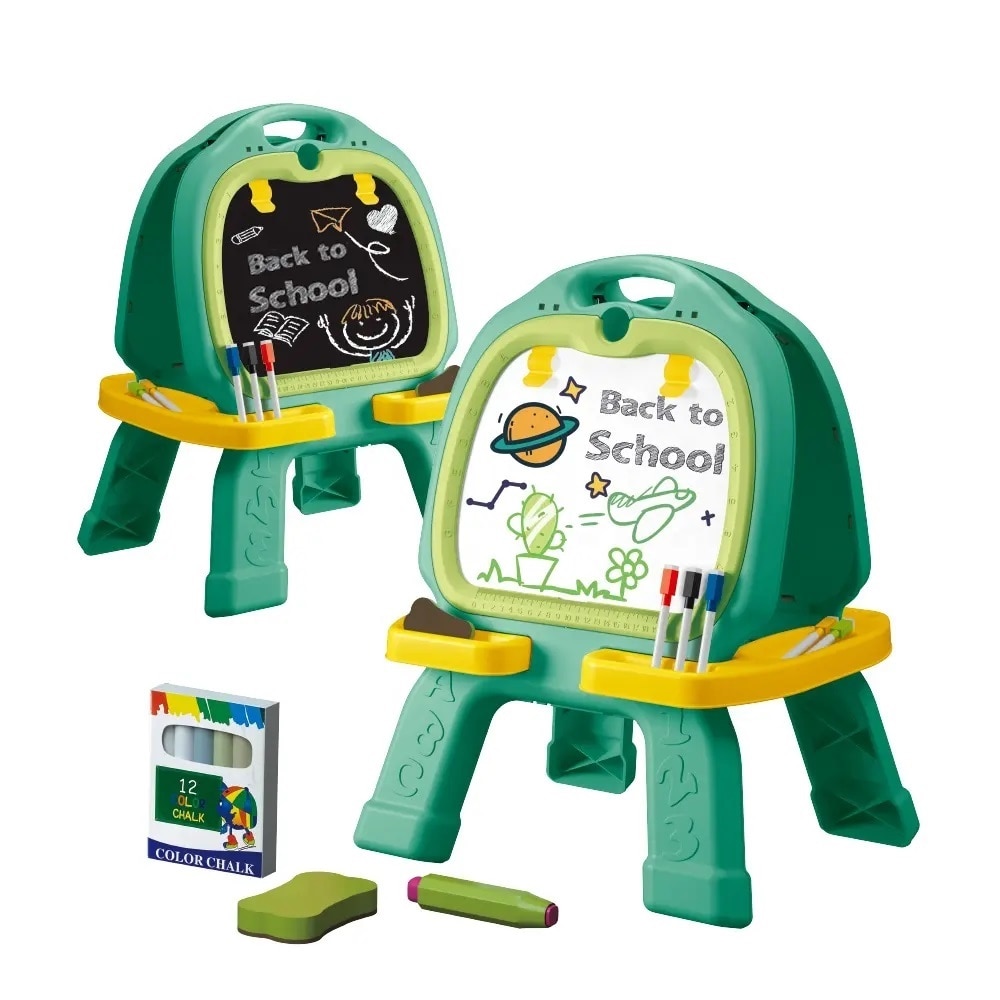 Сгъваема дъска за рисуване с две страни и 2 настолни игри, включени WePro Store, магнитна част ...