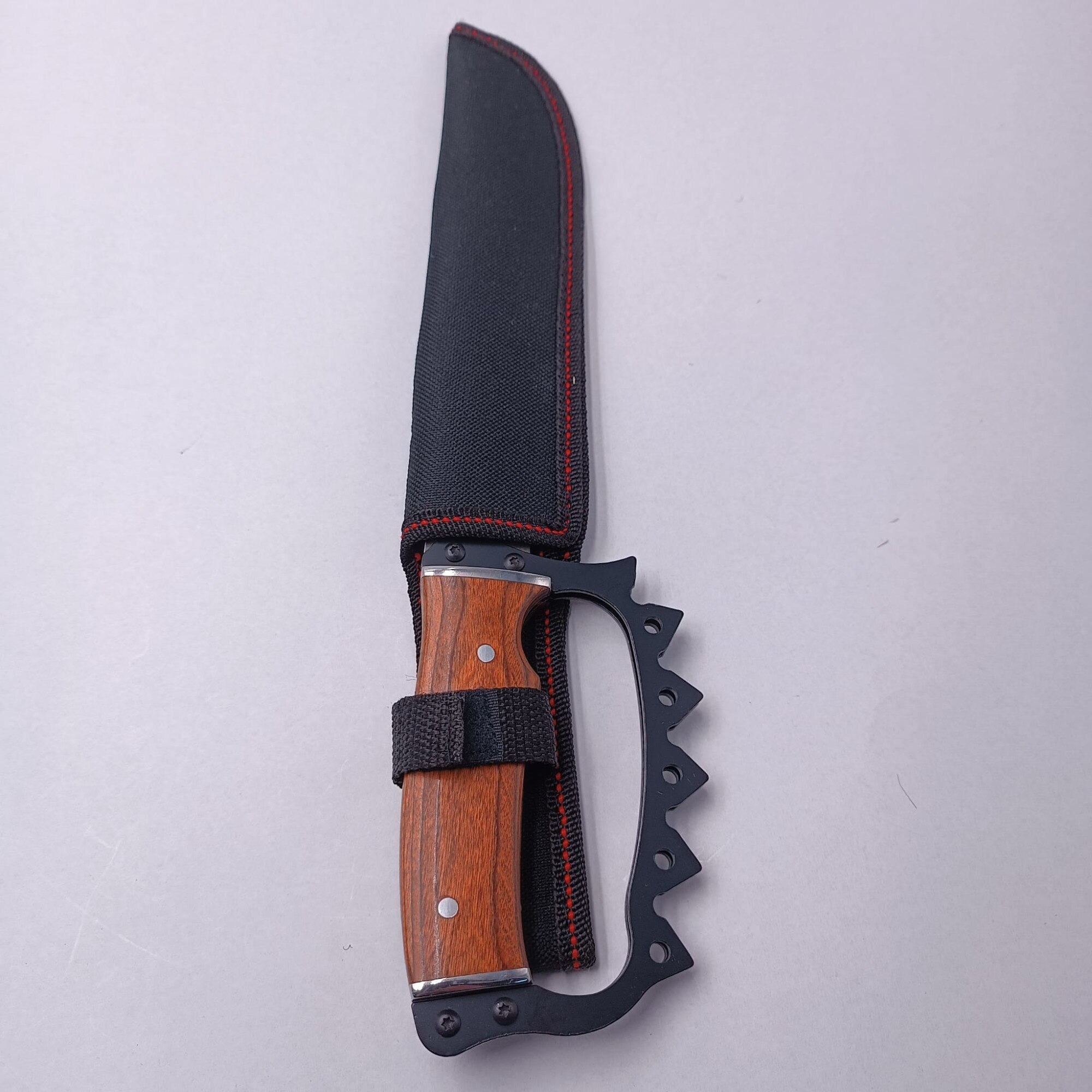 Cutit Pumnal cu Lama din Otel Inoxidabil, Maner Lemn, Husa Textila cu ...