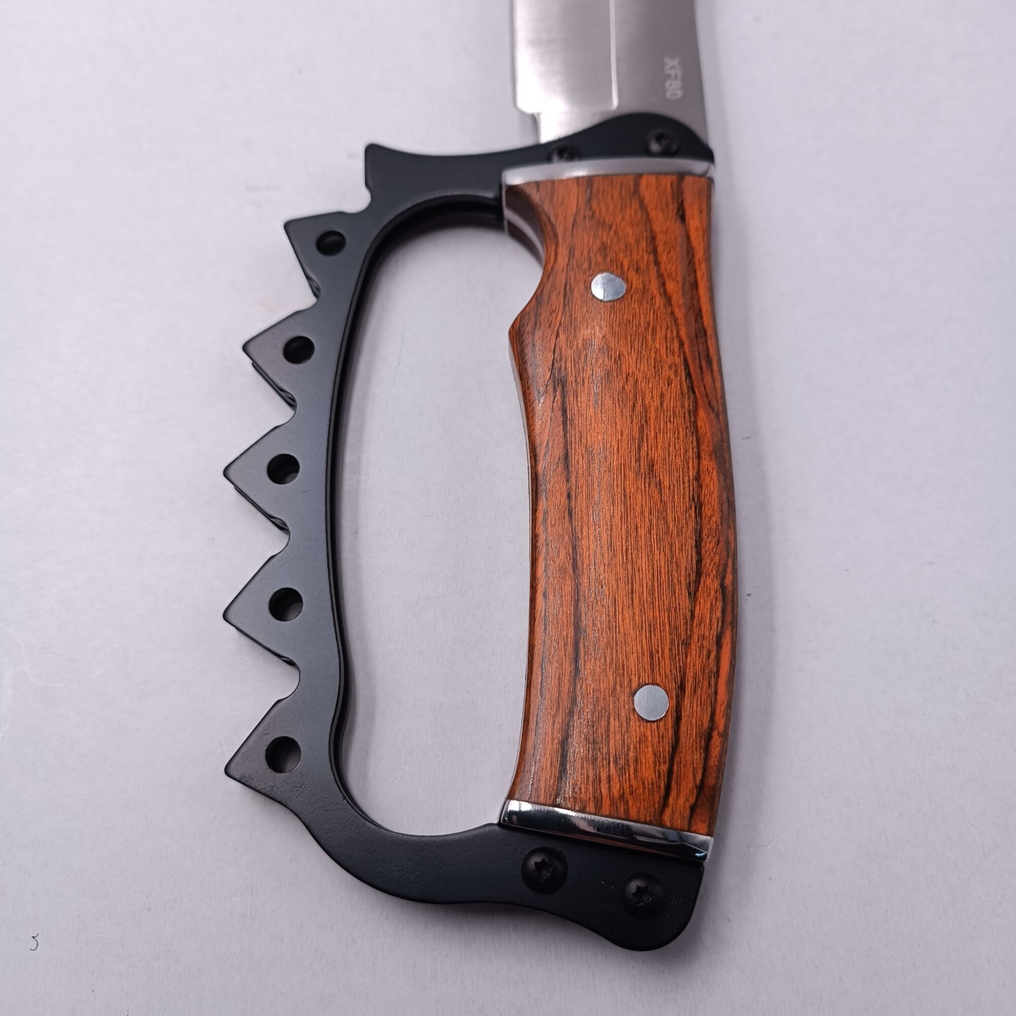 Cutit Pumnal cu Lama din Otel Inoxidabil, Maner Lemn, Husa Textila cu ...