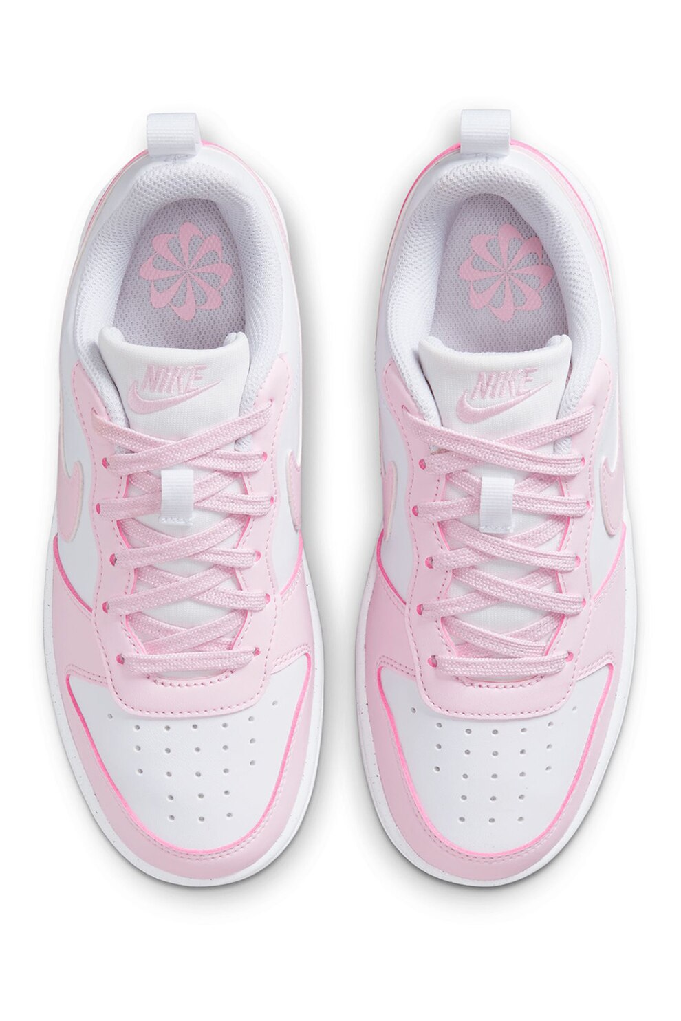 Nike, Pantofi sport din piele ecologica Court Borough, Alb, Roz, 39 EU ...