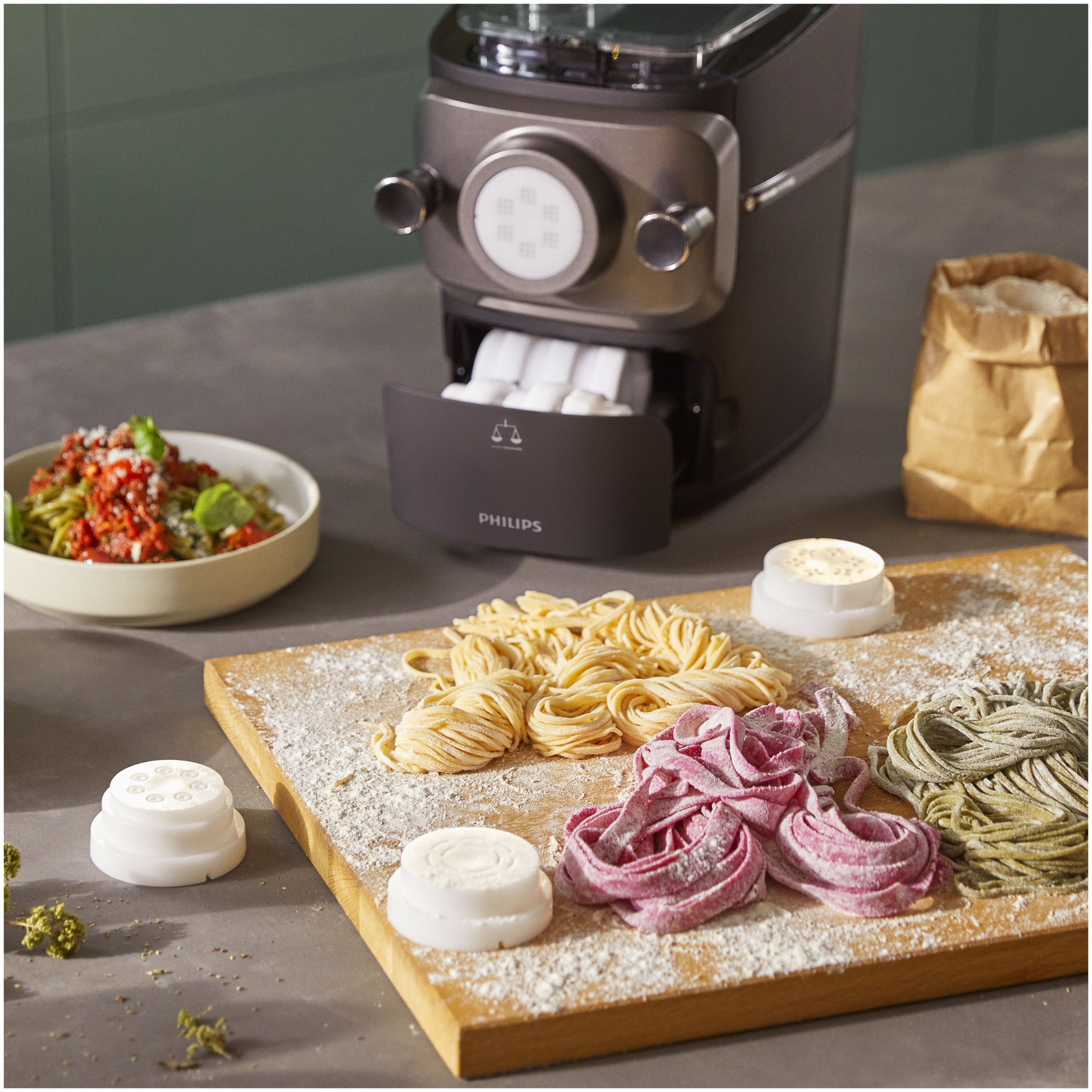 Masina de facut paste Philips HR2665/96 seria 7000, 200 W, automatizata ...