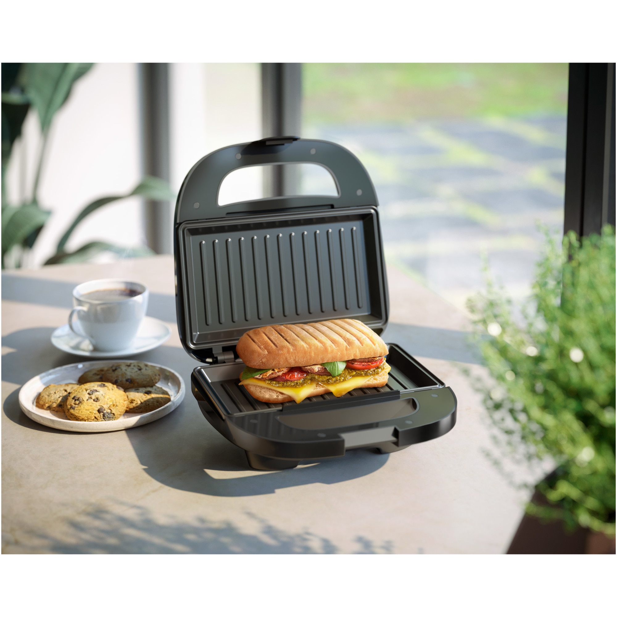 Sandwich-maker Philips HD2330/90 seria 3000, 750 W, Plite neaderente si ...