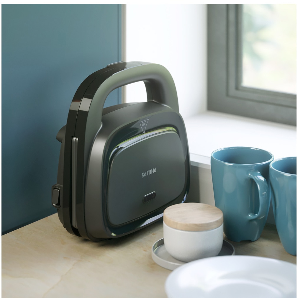 Sandwich-maker Philips HD2330/90 seria 3000, 750 W, Plite neaderente si ...